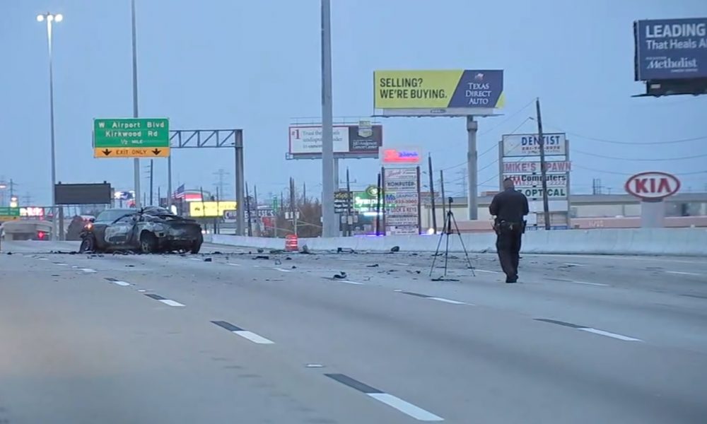Accident on Southwest Freeway as car crashes into an 18-wheeler, one ...